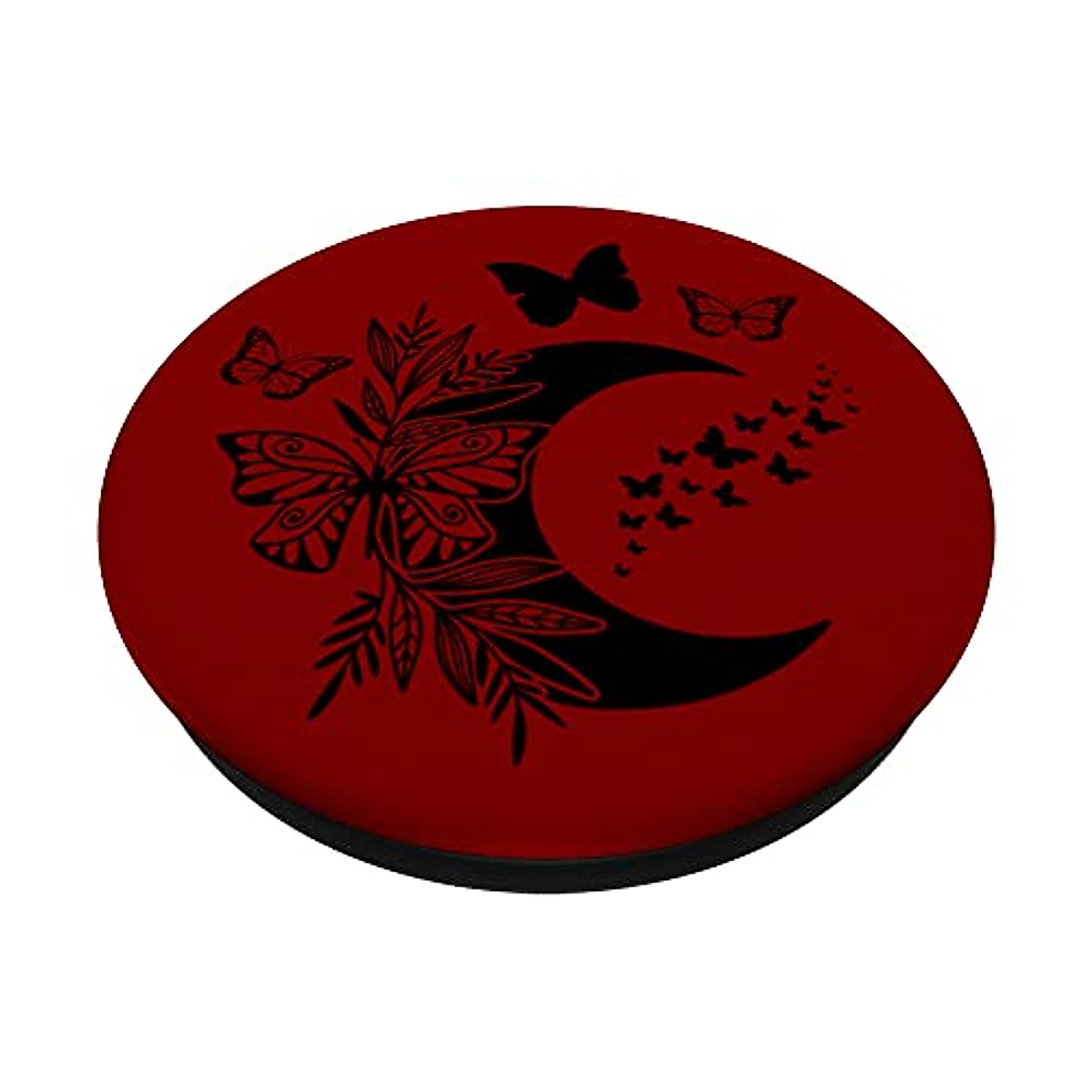 Red and Black Cute Moon and Butterfly Witchy Goth Wicca PopSockets Swappable PopGrip