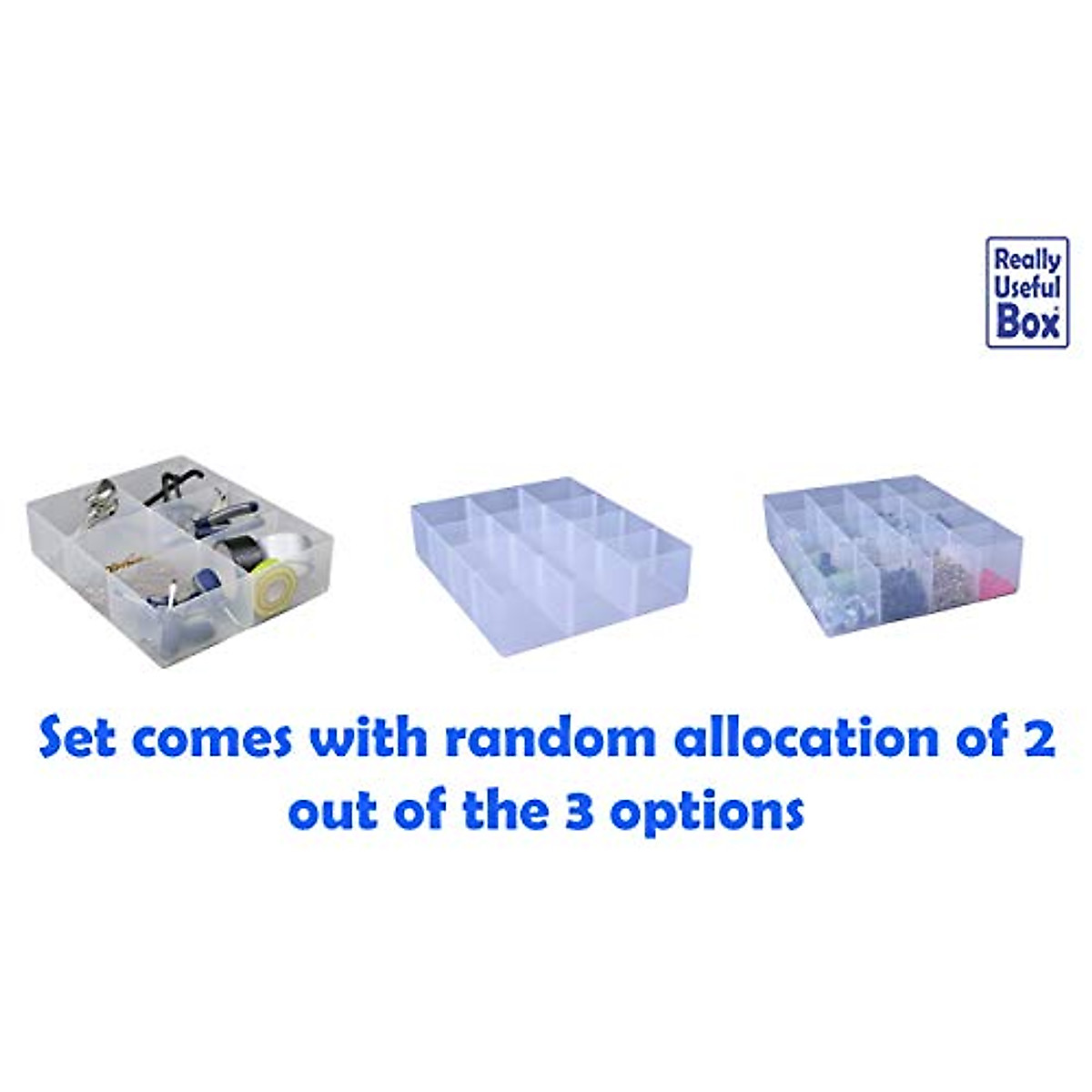 Really Useful Storage Box 35 Litre Clear with 2 x Large Dividers