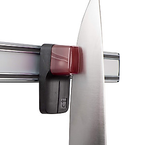 Bisbell Rack-Mounted Knife Sharpener, Easy to Use Compact Tool Keeps Knives Sharp, Compatible with Most Magnetic Utensil Racks, Patented Ceramic-wheel Design