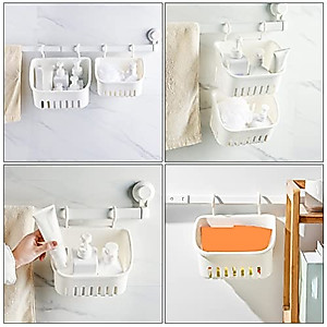 Shower Storage Plastic Hanging Shower Caddy Basket: Bath Shower Connecting Organizer Storage Basket with Hook for Bathroom Kitchen Pantry Bathroom Dorm Room Shower Toy Holder