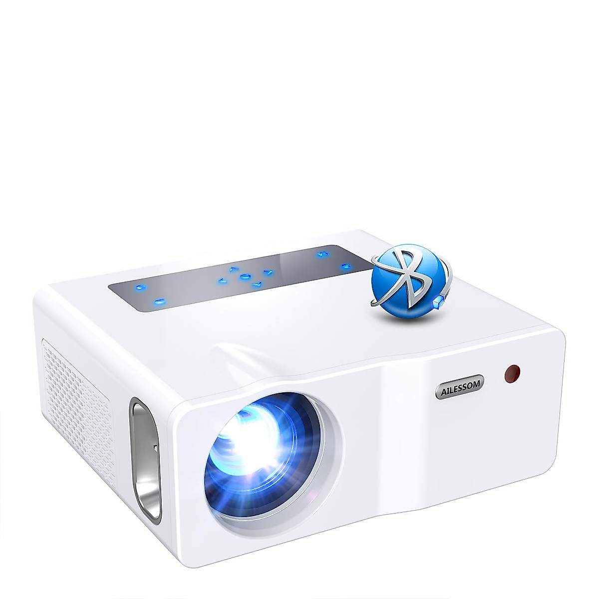 Native 1080P 5G WiFi Bluetooth Projector,15000L 450 ANSI Outdoor Movie Projector 4K Support and Max 450" Display, LED Home Theater Video Projector Compatible with iOS/Android/Win/TV Stick/PS5 White