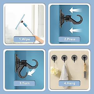 CozyBlue Suction Cup Hooks for Shower and Kitchen 3 Packs Heavy Duty and Easy to Removable