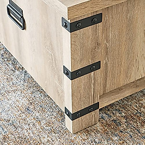 Signature Design by Ashley Calaboro Casual Lift-Top Rustic Coffee Table, Light Brown & Black