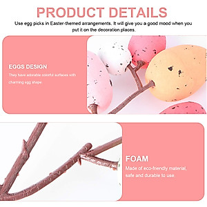 LUOZZY 8pcs Easter Egg Picks Artificial Easter Eggs Branches Flower Picks Fake Eggs Bouquet for Spring Easter Party Garden Yard Home Vase Decor