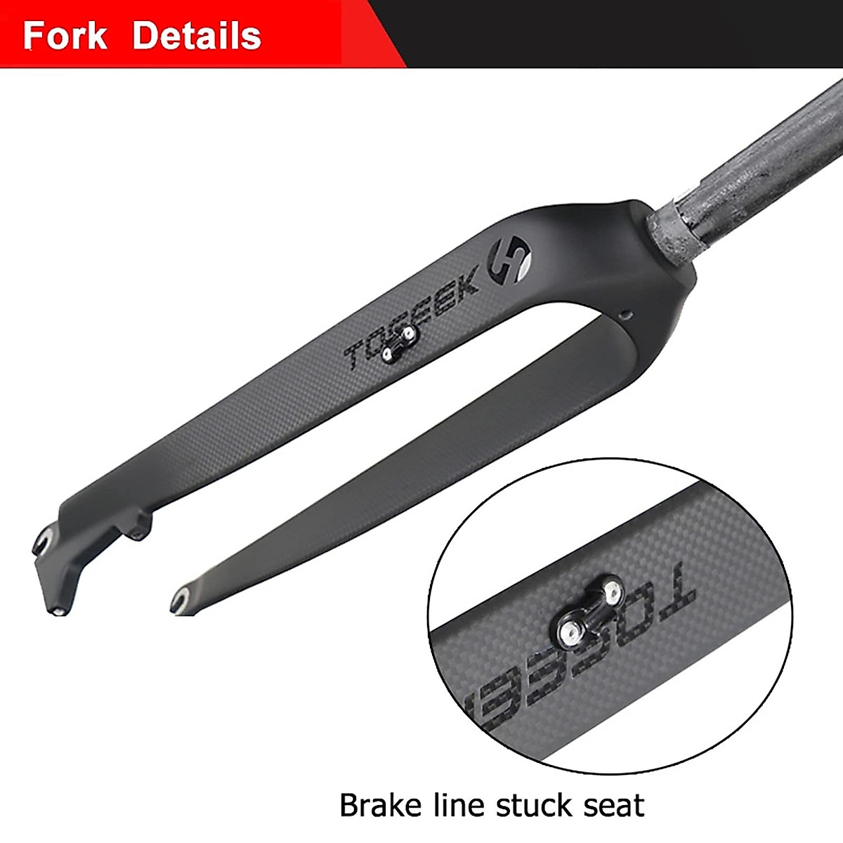 Matte 3K Carbon Fiber Mountain Bike Fork 1-1/8" Rigid Disc Brake 26/27.5/29er Straight Tube 28.6mm, Ultralight Bicycle Carbon Fiber Fork fit Mountain Bike Road,29ER