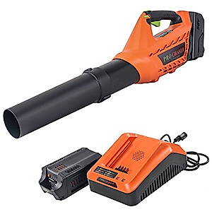 Battery Powered Blower - 58V 120 MPH 550 CFM Cordless Leaf Blower w/ 2.0Ah Battery, Variable Speed Control, Blower for Clean Yard, Porch, Patio and Sidewalk (Battery & Charger Included)