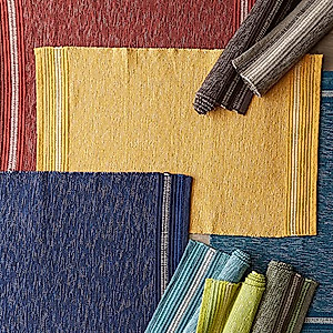 DII Variegated Recycled Yarn Modern Edge Stripe, 2x3', Honey Gold