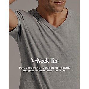 True Classic V Neck Mens T Shirt, Premium Fitted Soft Men's T-Shirts, Black, XXL