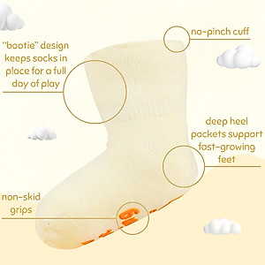 InnoBeta Baby Socks Set with Funny Quotes (4 Pairs) Newborn/Infant Socks for Baby Shower, Gender Reveal 3-12 Months, Gender Neutral