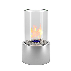 Regal Flame Eden Ventless Tabletop Portable Bio Ethanol Fireplace in Stainless Steel