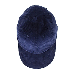 Plaid Suede Womens Mens Corduroy Hat for Men Casual Everyday Baseball Cap with Adjustable Straps (Navy)