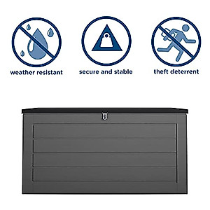 Cosco Outdoor Patio Deck Storage Box, Extra Large, 180 Gallons, Black and Charcoal