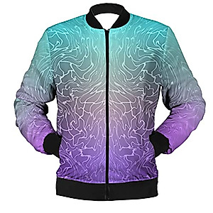 GIANTHONG Trench Coat Men Color Block Zip Up Hoodie Men Bubble Jacket Y2k Sweater Halloween Sweatshirts Jackets Zip Hoodie Coat Men Button Down Sweater Men Leather Jacket Custom Hoodies(Purple,Large)