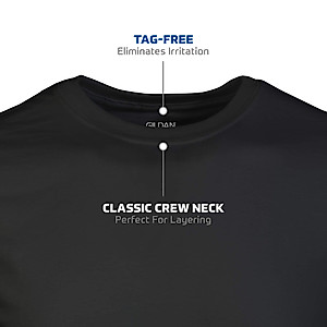 Gildan Men's Crew T-Shirts, Multipack, Style G1100, Black (6-Pack), Large
