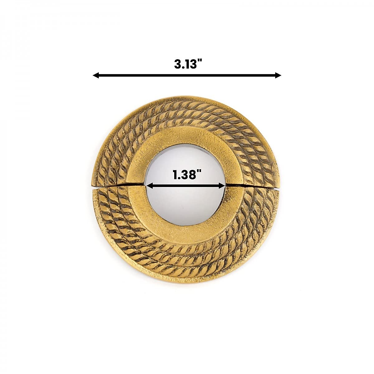Renovators Supply Manufacturing Aluminum Escutcheon Plate 3.13" OD Escutcheon Lacquered Antique Gold Finish Radiator Flange