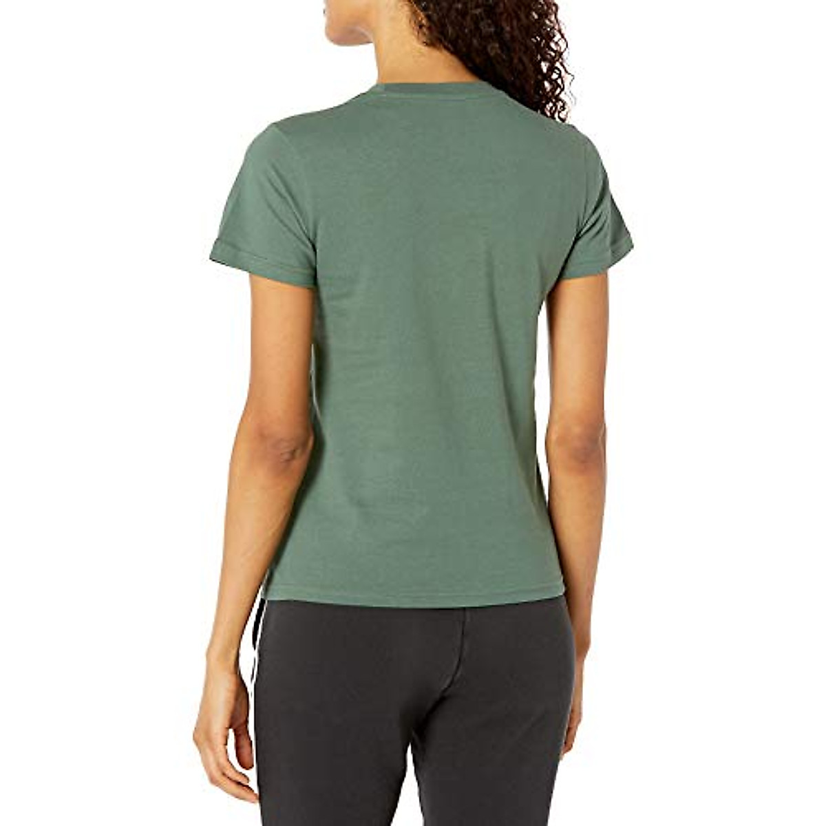 adidas womens Foil Linear Graphic Tee Green Oxide Small
