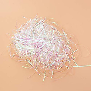 Milisten 20 Grams Iridescent Paper Shred Filler Sparkly Shredded Crinkle Paper for Gift Wrapping and Basket Filling 3MM