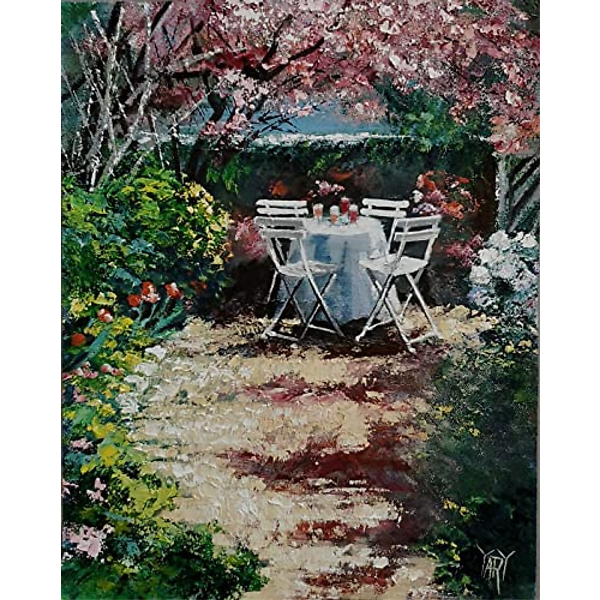 The Cozy Spot, Garden Patio by the Seashore By Internationally Renowned Painter Yary Dluhos