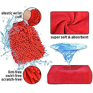 WEIYOUPIN Car Cleaning Kit - 19pcs Car Cleaning Detail Kit Detailing Brush Set Car Detail Kit Car Cleaning Supplies for Wheels, Dashboard, Engine, Leather, Carpet