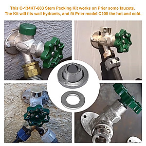 C-134KT-803 Stem Packing Kit Replace for Prier C-134/135/144/154, Fits for wall hydrant and Fits for Prier model C108 hot and cold-2 set