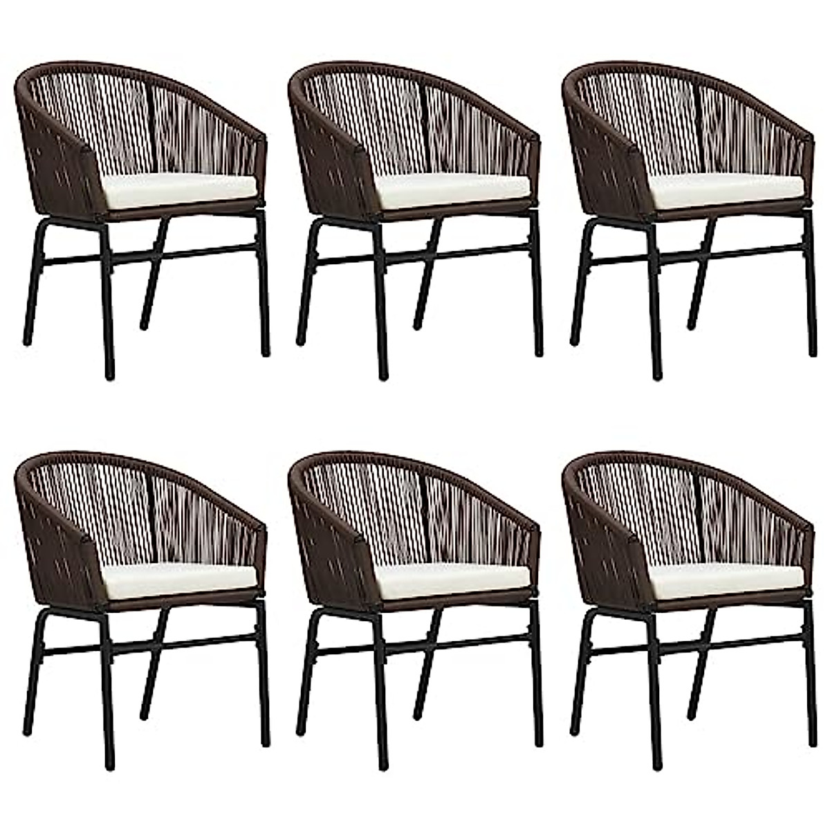 WHOPBXGAD 7 Piece Patio Dining Set Deck Furniture,Gardens Patio Furniture,Designed for use on lawns, terraces, poolsides, patios and Gardens,Brown