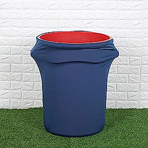 Balsa Circle 41-50 gallons Navy Blue Stretchable Spandex Round Waste Trash Bin Container Cover Wedding Party Fundraiser Decorations