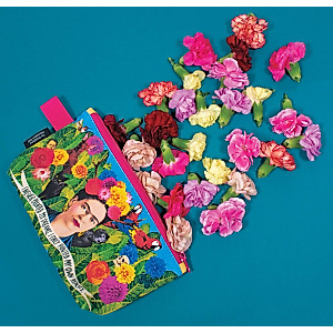 The Unemployed Philosophers Guild Frida Kahlo Bag - 9" Canvas Art Themed Zipper Pouch for Pencils, Tools, Cosmetics, Toiletries and More