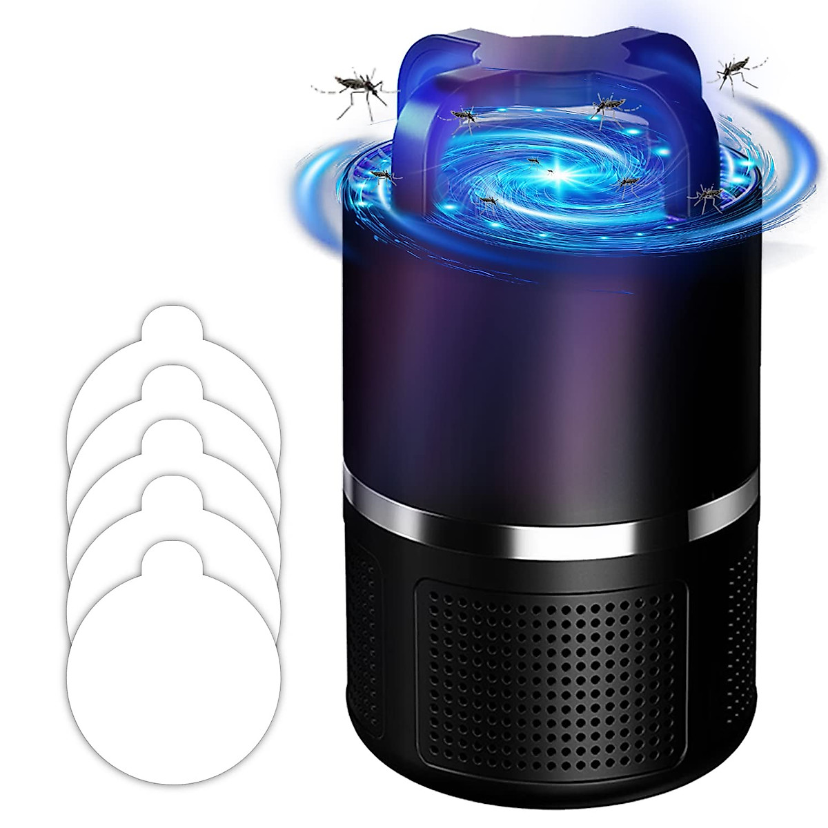 PUBAMALL Indoor Insect Trap, Bug Zapper Indoor, Catcher & Killer for Mosquitos, Gnats, Moths, Fruit Flies, Fruit Fly Traps for Home - Fly Traps Indoor with Suction 02, Black