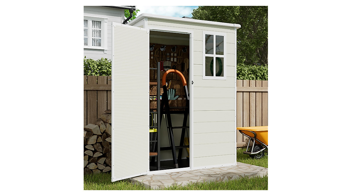 Poteban Outdoor Storage Shed - 5x3FT Resin Easy Assembly