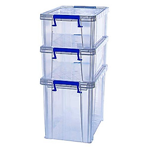Bankers Box ProStore Plastic Storage Box Bonus Pack -2 x 10 Litre & 1 x 18.5 Litre