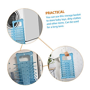 Cabilock 2pcs Folding Laundry Basket Hanging Wall Laundry Basket Collapsing Laundry Baskets Laundry Basket Organizer Wall Mounted Basket Wall Laundry Hamper Plastic Foldable Storage Rack