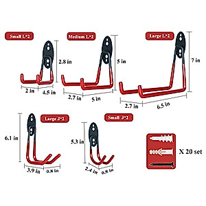 folisea Garage Storage Utility Hooks,Wall Mount Garage Hanger Heavy Duty Garage Hooks for Fixing ladders, Garden Tools, Bicycles 10 Packs