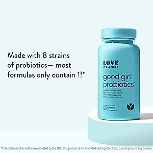 Love Wellness Good Girl Vaginal Probiotics, 60 Capsules - Supports Vaginal Health & Maintains Vaginal Flora & Urinary Tract Health - Feminine Health Balance pH Levels - Dairy & Gluten-Free