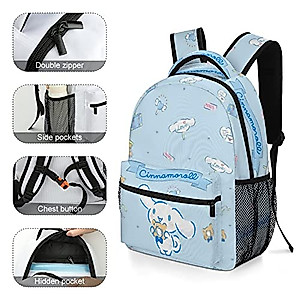 Cinn-amo-roll backpack school bag withe side pokect large suitable for teen boy girl ​hiking camping picnic