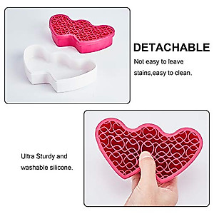 GORGECRAFT Silicone Makeup Brush Holder Sew Desktop Organizers Multipurpose Painting Pen Stand Holder Cosmetic Storage Box for Stash and Store (Rose Red)