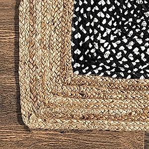 nuLOOM Lesha Natural Fiber Area Rug, 6' Round, Black
