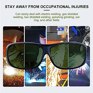 UpaClaire Welding Glasses, Wrap-Around Safety Welding Lens, Anti-Scratch, Non-Slip, UV Protection, Laser Hair Removal Protective Glasses, IPL200-2000nm Protection Safety Glasses
