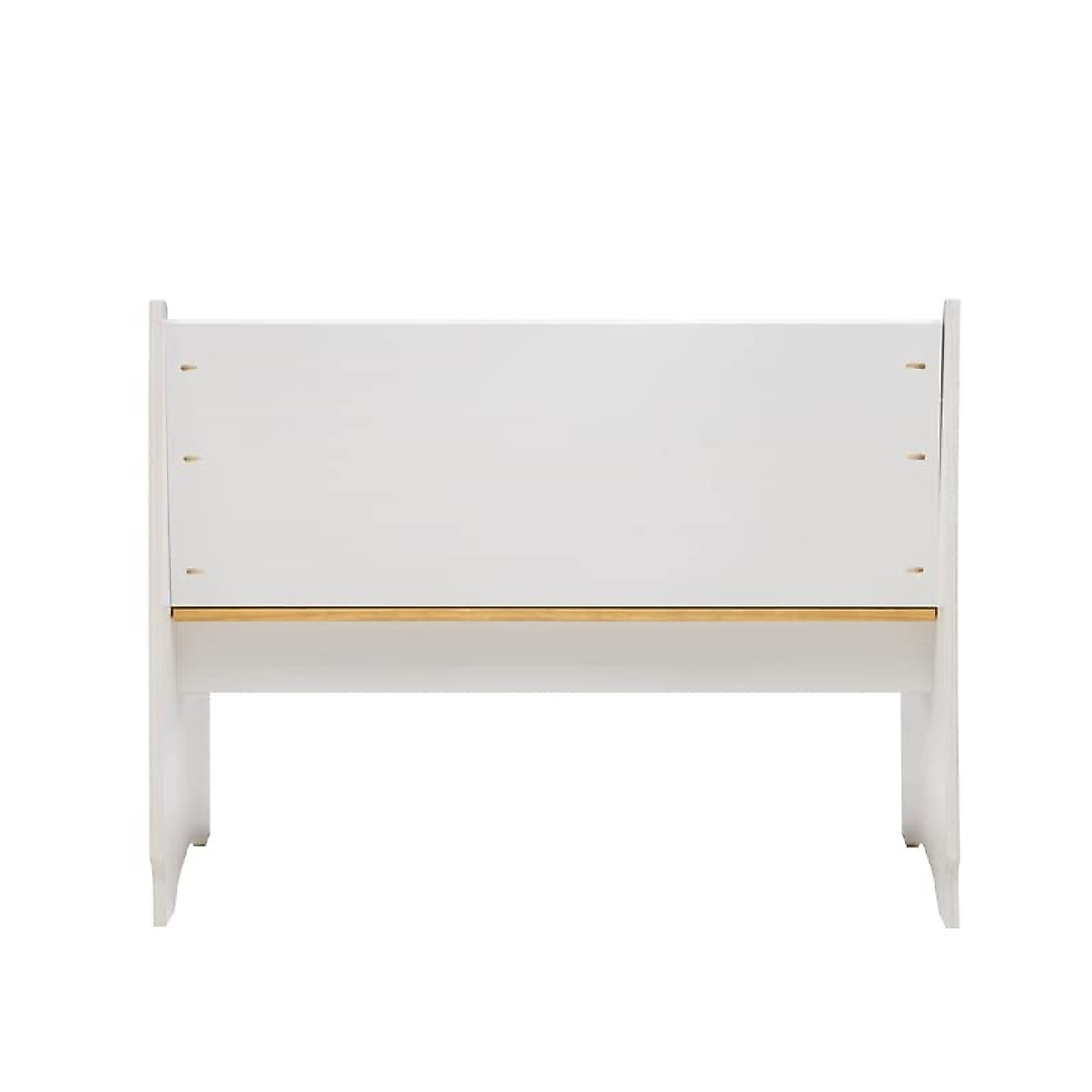 Linon Delk Wood 2 Tone Large Back Rest Bench in Honey and White