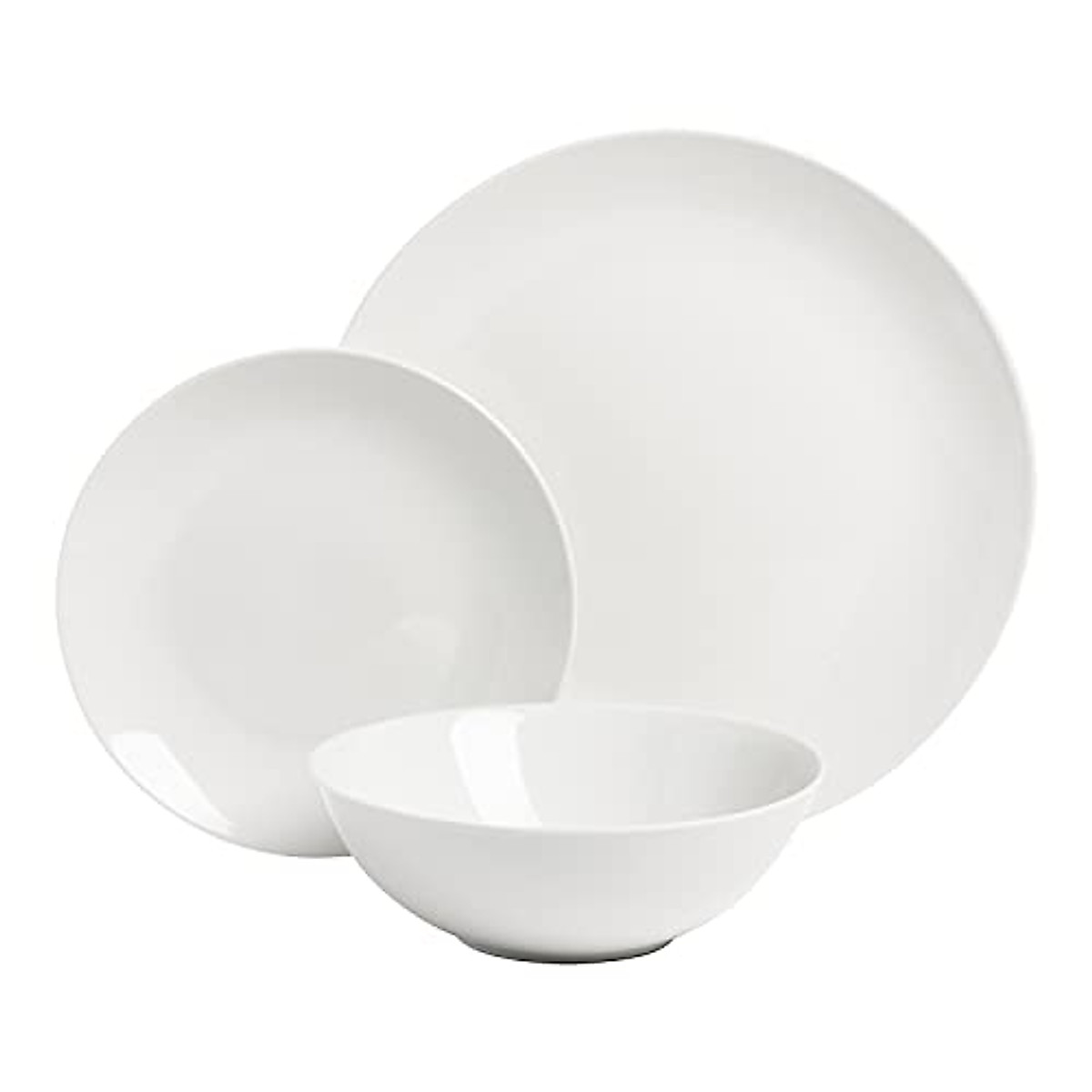 10 Strawberry Street Simply Coupe Dinnerware Set, White, Service for 4 ( 12 Piece)