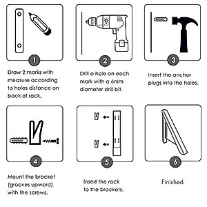 LIVEHITOP Wall Mounted Clothes Hanger, Foldable Clothes Airer Coat Rail Space Saving Dryer Rack for Laundry Bedroom Hotel RV (Silver)