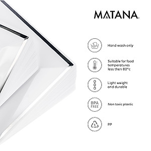 MATANA 40 Fancy White Plastic Plates for Party with Silver Rim - Heavy Duty Square Dinner Plates 9.5" Inch x 20, Salad & Dessert Plates 6.5" Inch x 20 for Wedding Reception, Birthday Parties & Events
