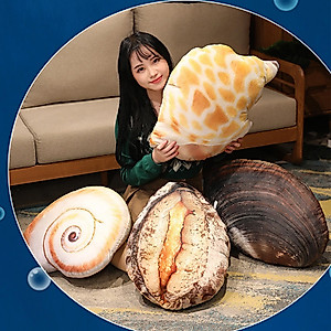 Whlo4U Simulation Sand Snail Plush Pillow, Sand Snail Stuffed Throw Pillow，Home Sofa Beach Decoration, Birthday Christmas Funny Gift for Kids Adults