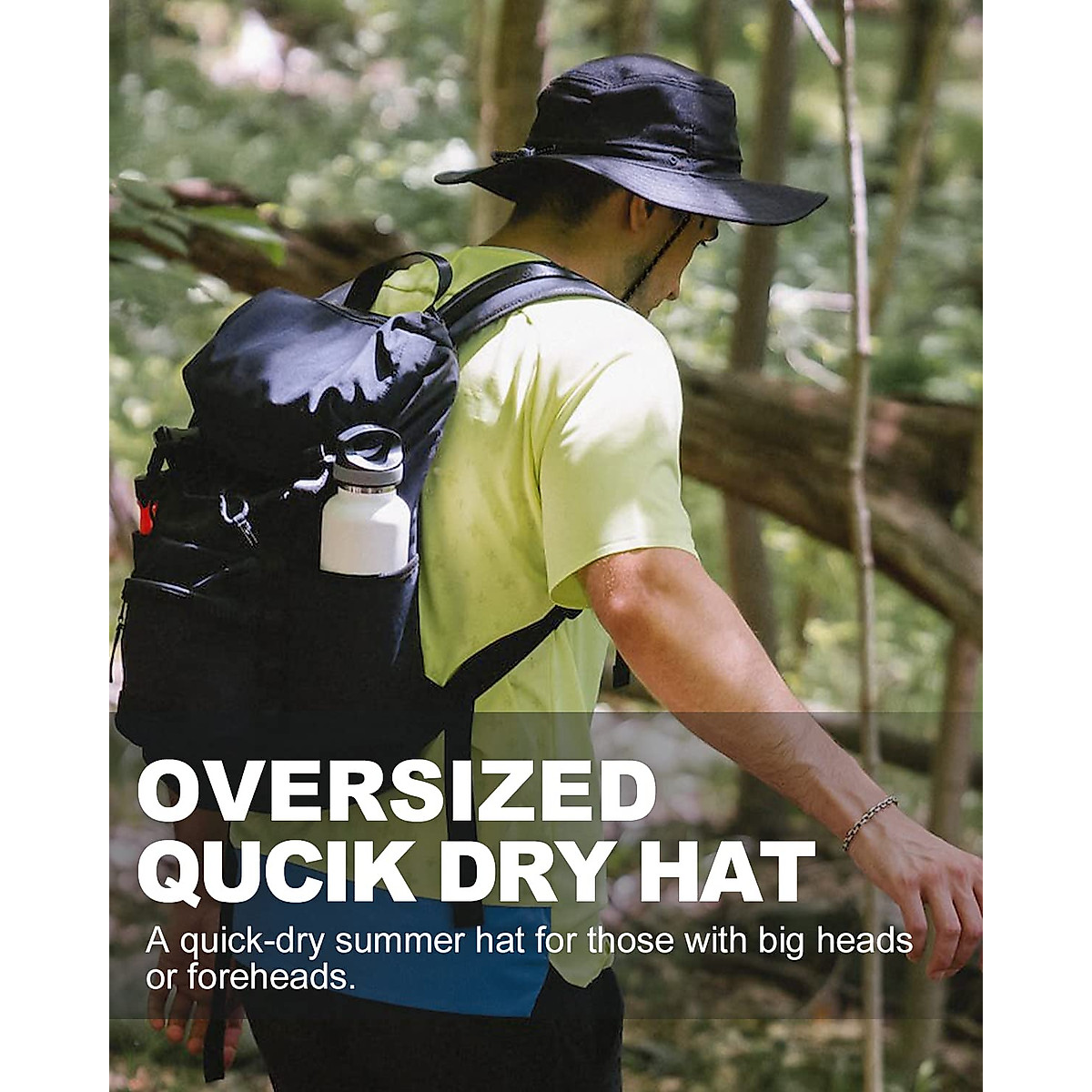 Zylioo 2XL Oversized Summer Boonie Hats,Adjustable Fishing Sun Hat for Big Heads,Large Lightweight Cooling Hat Khaki