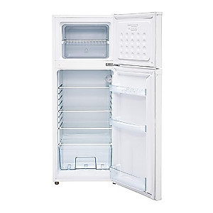Unique Appliances UGP-170L W 6 Cu. Ft. Solar Powered DC Top Freezer Refrigerator, White; Highly Efficient Insulation Throughout and Simple Effortless Controls; Bottom Crisper