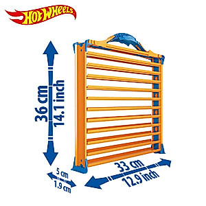 Hot Wheels Rack N' Track Storage for 44 Cars or Other Toys - Showcase, Display Box, Collector's Case, Collector's Box, Multicoloured, Cars are Not Included (HWCC9)