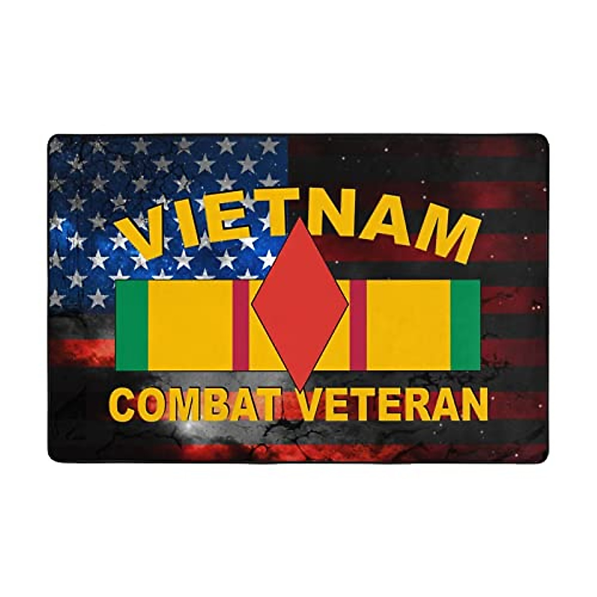 5th Infantry Division 'Red Diamond' Vietnam Combat Veteran Area Rug Living Room Bedroom Kitchen Sofa Bedside Carpet Floor Mats 36"X24"