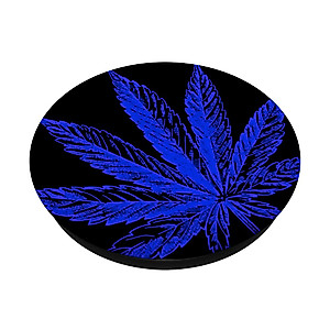 Blue Weed Leaf Marijuana Cannabis Hemp CBD Oil Cannabidiol PopSockets PopGrip: Swappable Grip for Phones & Tablets