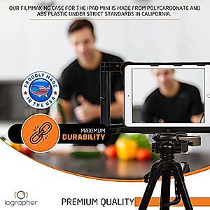 iOgrapher iPad Case with Handles for Tripod and Lens Adapter - iPad Stabilizer for Mini 4th, 5th, and 6th Gen - Tablet Case for Recording and Photos - iPad Holder for Tripod (Black)