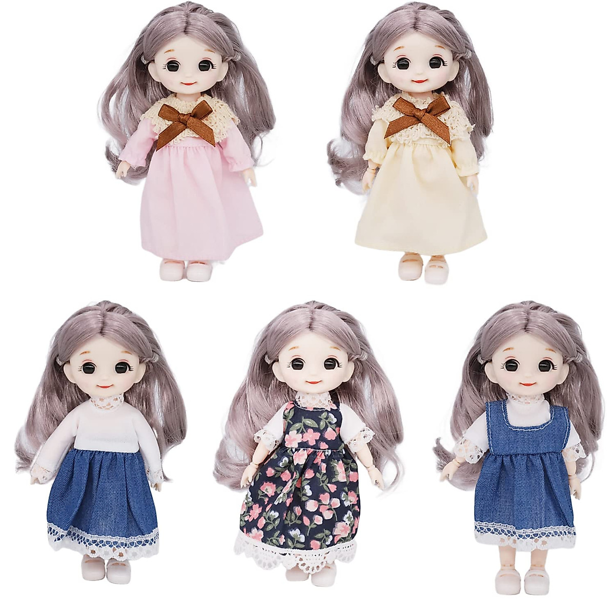 20 Sets 6 inch Chelsea Doll Clothes Accessories 15 Dresses 5 Outfits for Kids Christmas Birthday Gifts