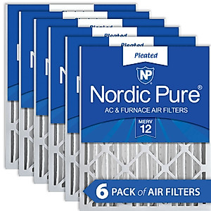 Nordic Pure 20x20x4 (19_1/2 x 19_1/2 x 3_5/8) Pleated MERV 12 Air Filters 6 Pack